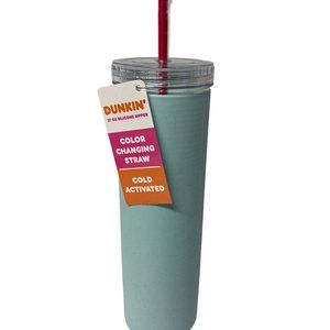 Dunkin Donuts | Dining | Dunkin Light Blue Green Silicone Sipper 27oz ...